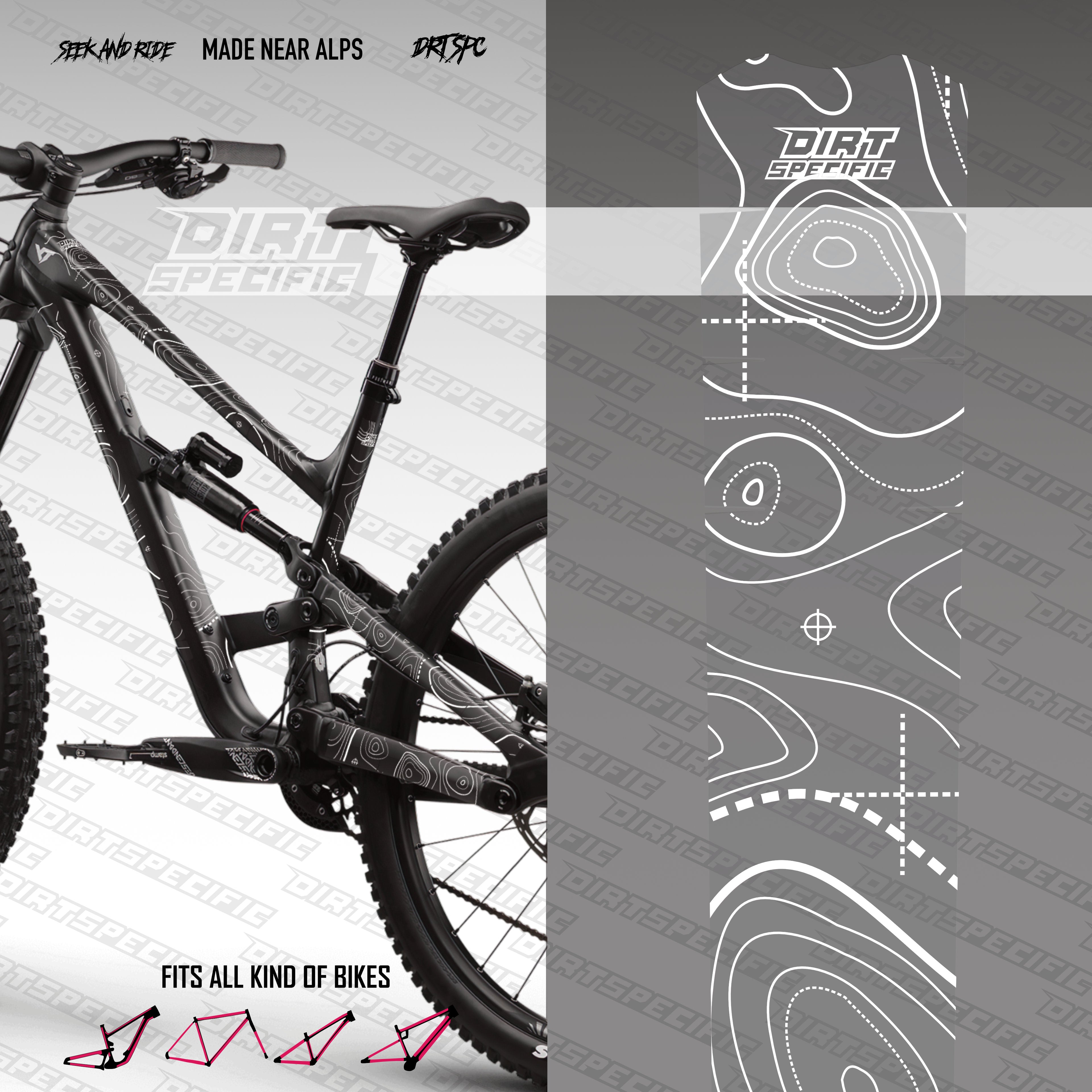 White RIDGE - Bike Frame wrap MK2 - (Custom Color Options🎨 ...