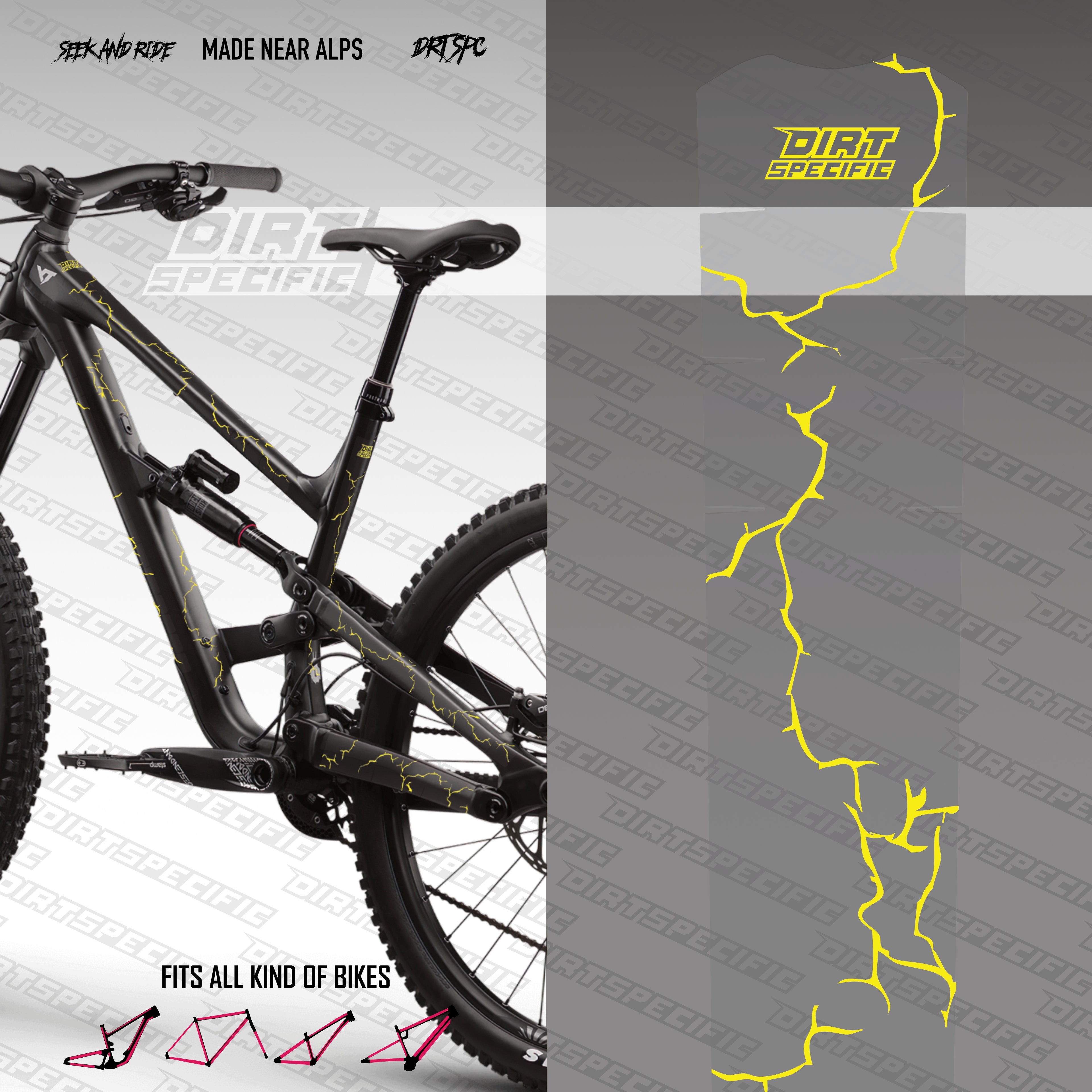 GRAPHICS Series decals – DIRTSPECIFIC Bike frame protection