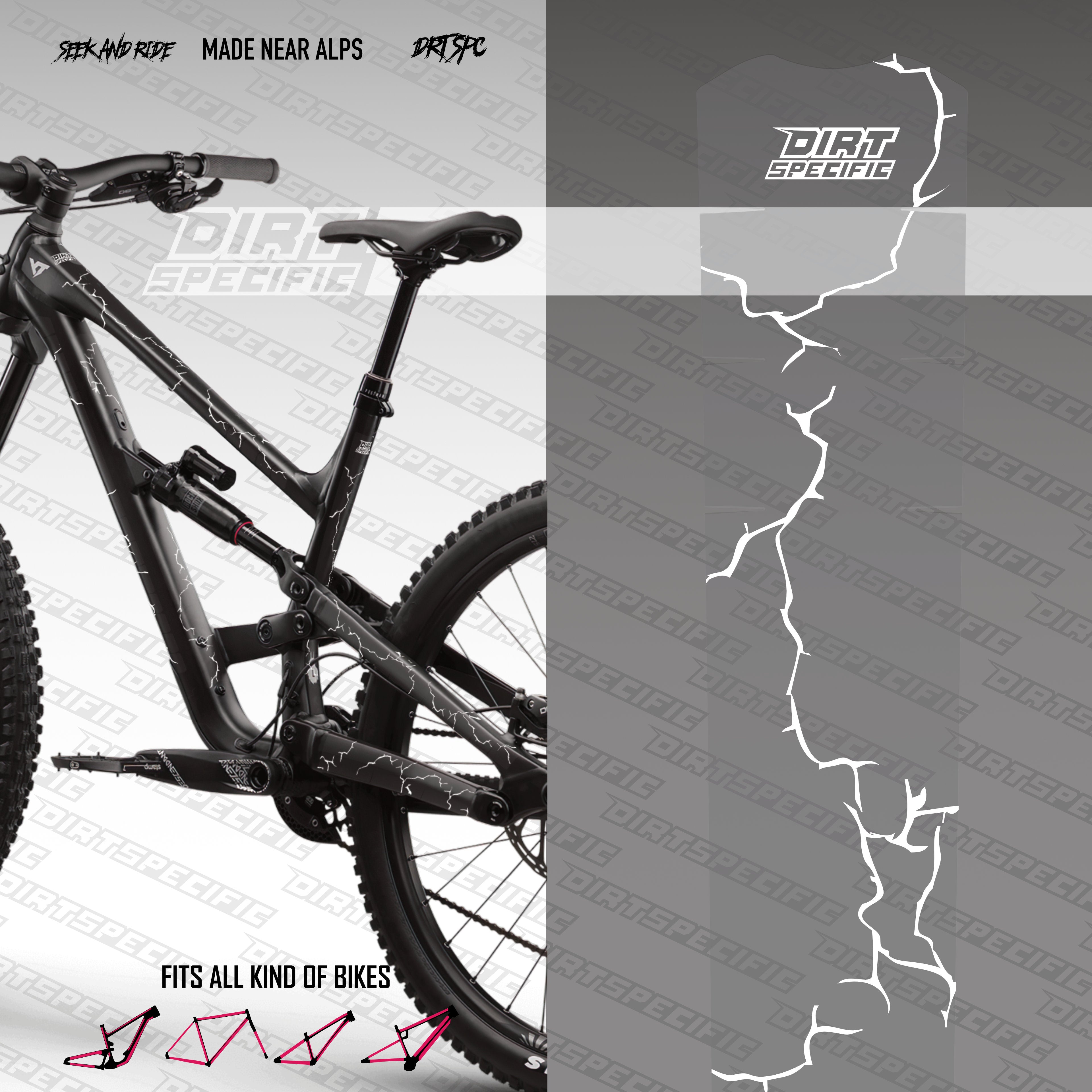 Kintsugi White- Bike Frame wrap MK2 - (Custom Color Options🎨 ...