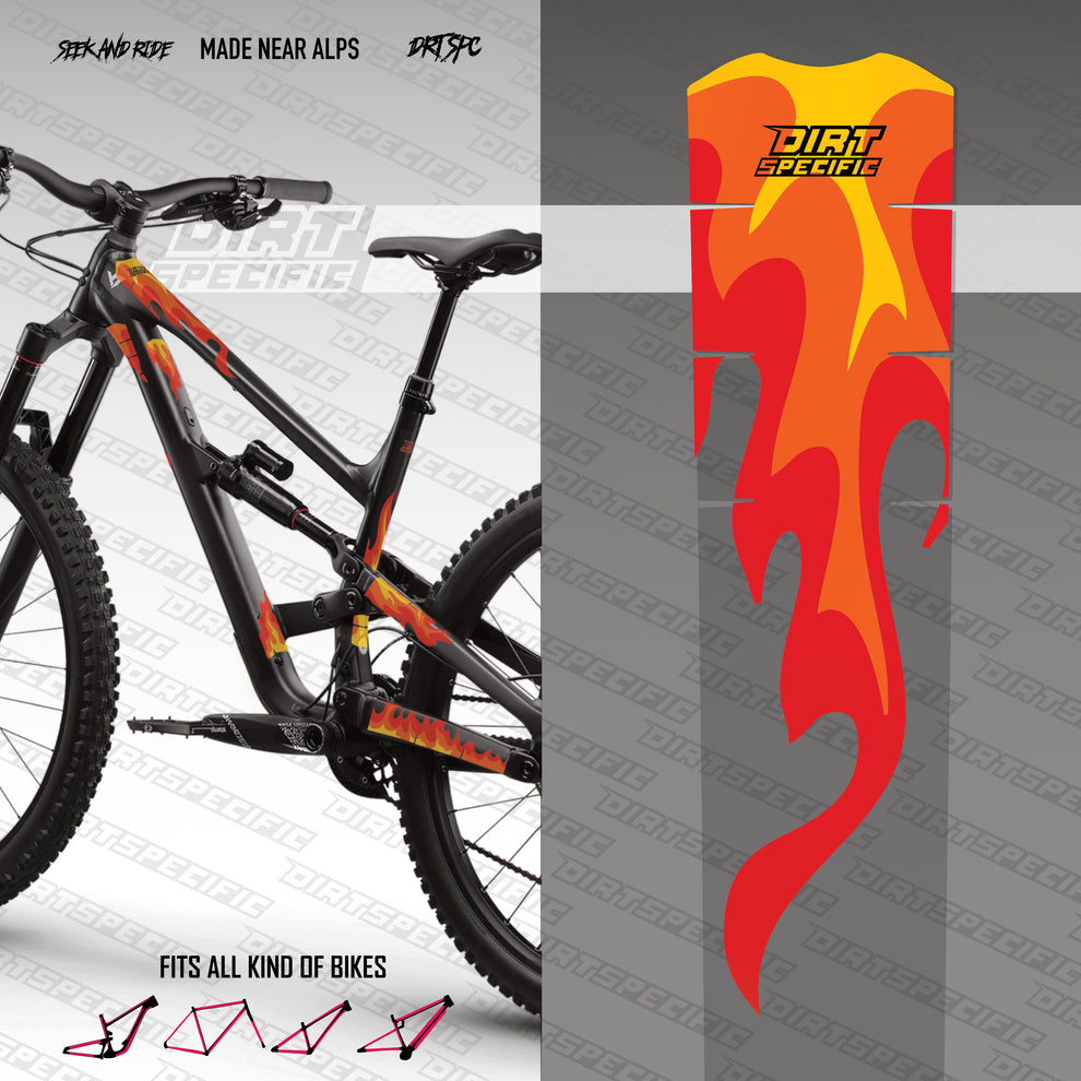 Flames - Bike Frame wrap MK2 – DIRTSPECIFIC Bike frame protection