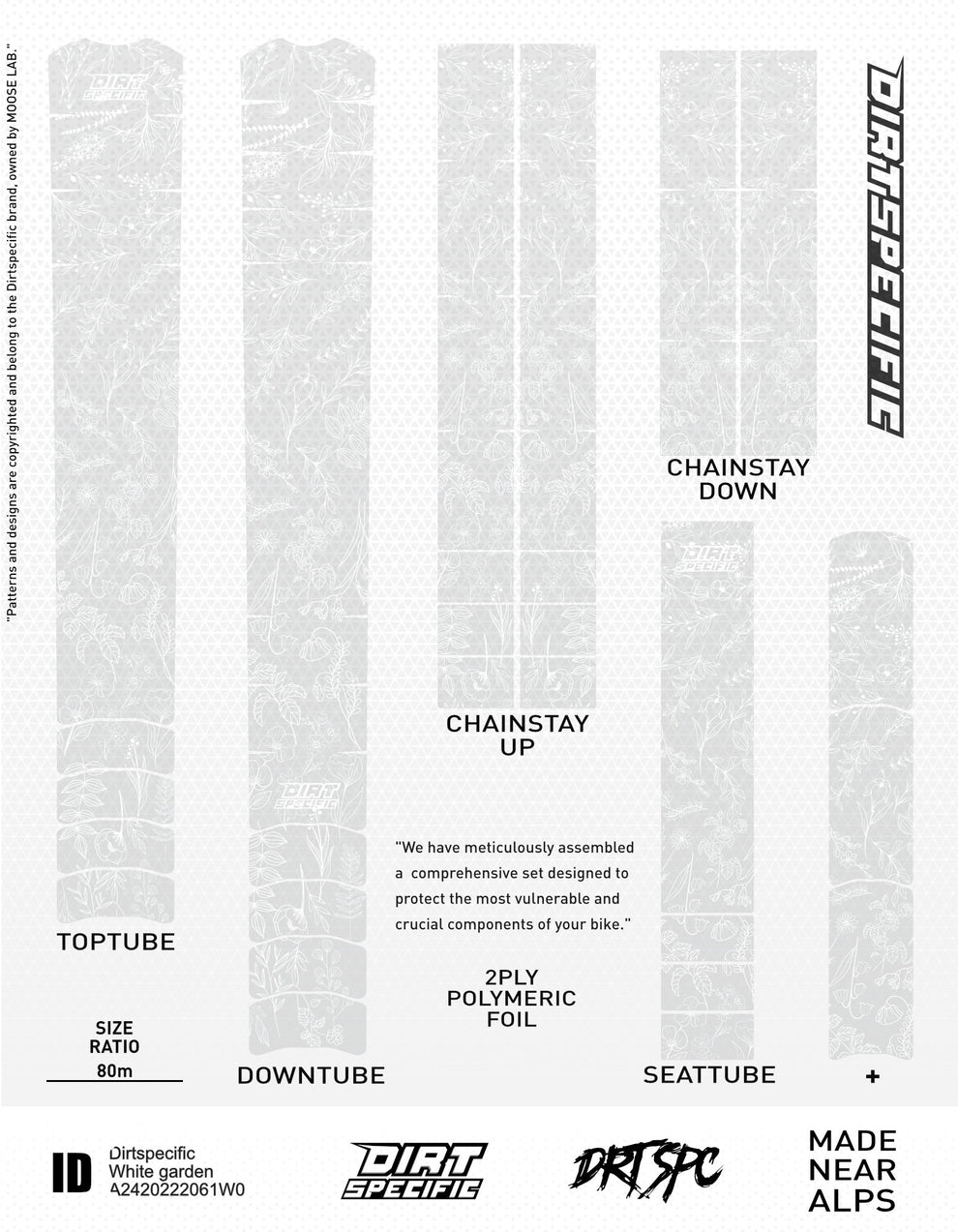 White garden - Bike Frame wrap MK2 - (Custom Color Options🎨 ...