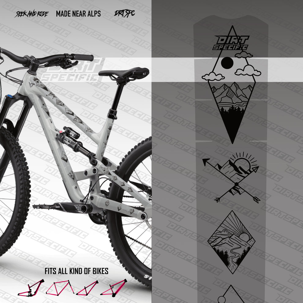 Mountain black logo - Bike Frame wrap MK2 - (Custom Color Options🎨 ...
