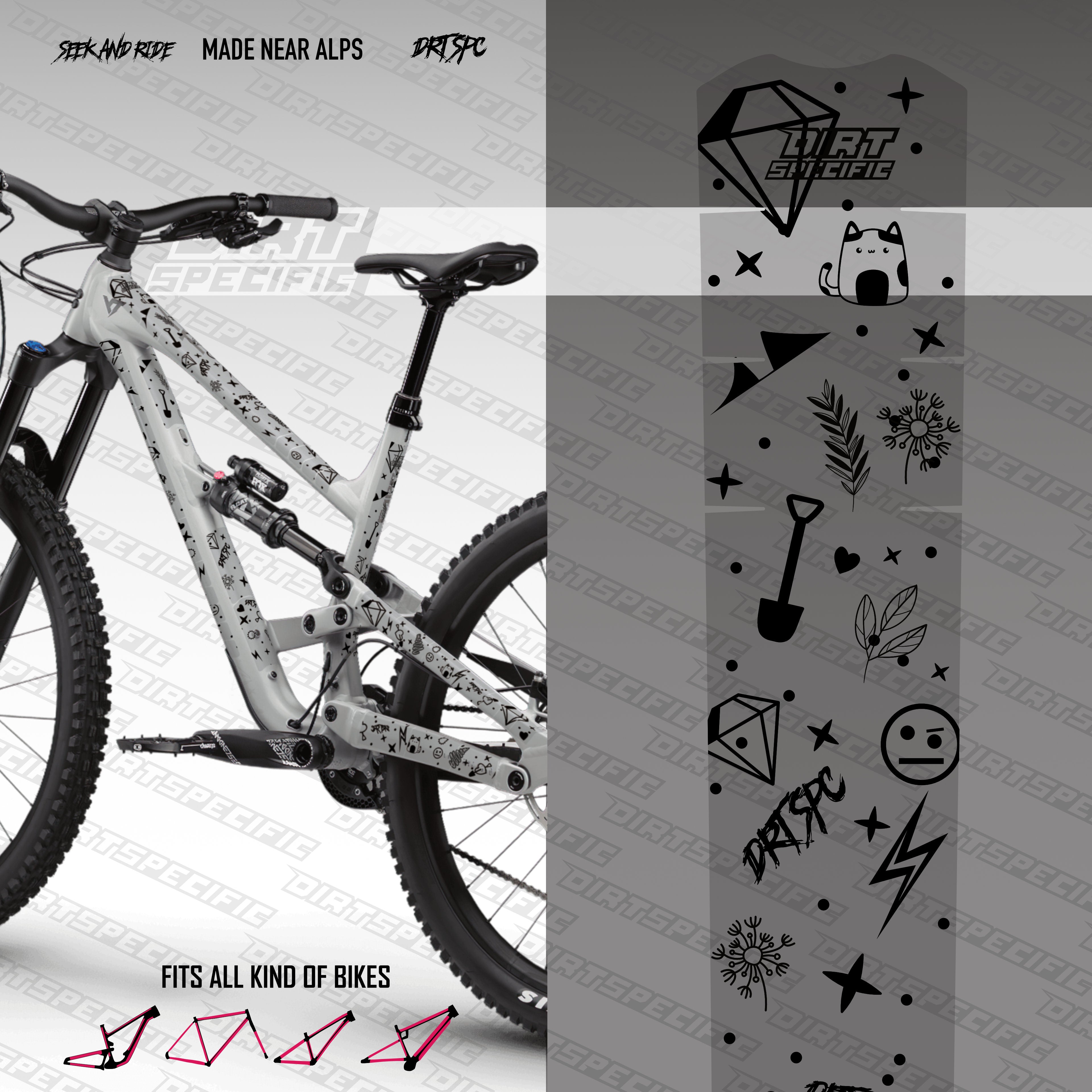 Spacey - Bike Frame wrap MK2 - (Custom Color Options🎨 ) – DIRTSPECIFIC ...