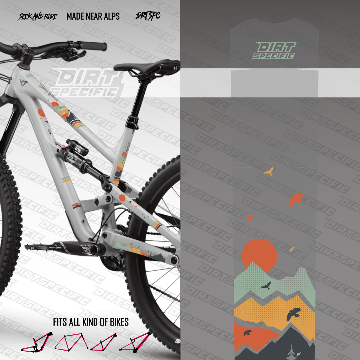 Retro Hills - Bike Frame wrap MK2 – DIRTSPECIFIC Bike frame protection