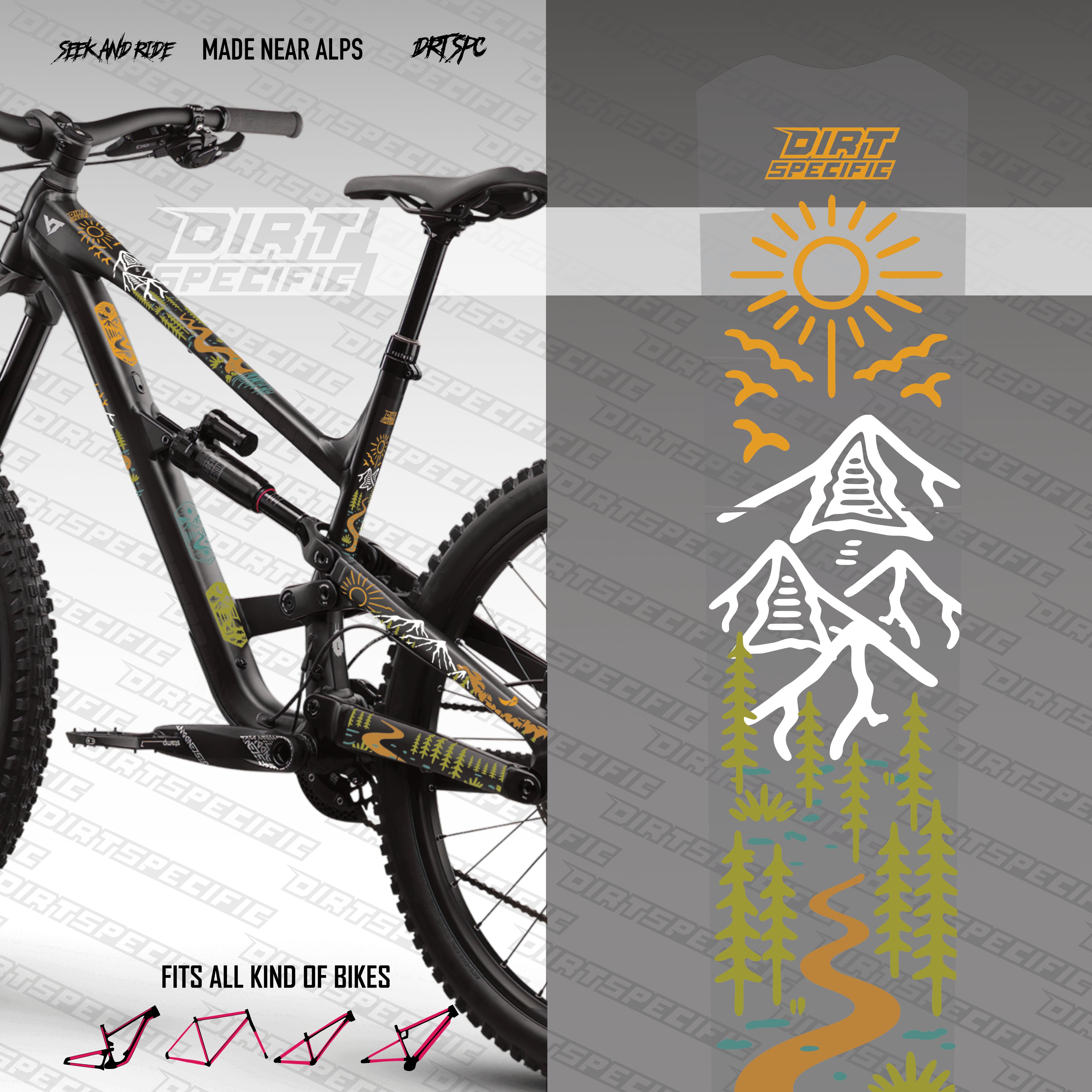 Amber Dusk Valley - Bike Frame wrap MK2 – DIRTSPECIFIC Bike frame ...